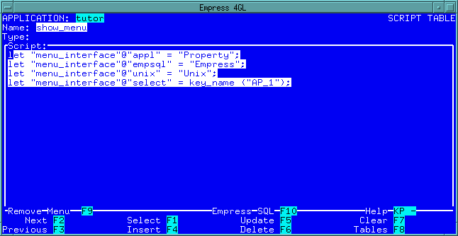 Empress 4GL: Programmer's Guide - 3. The Development Environment